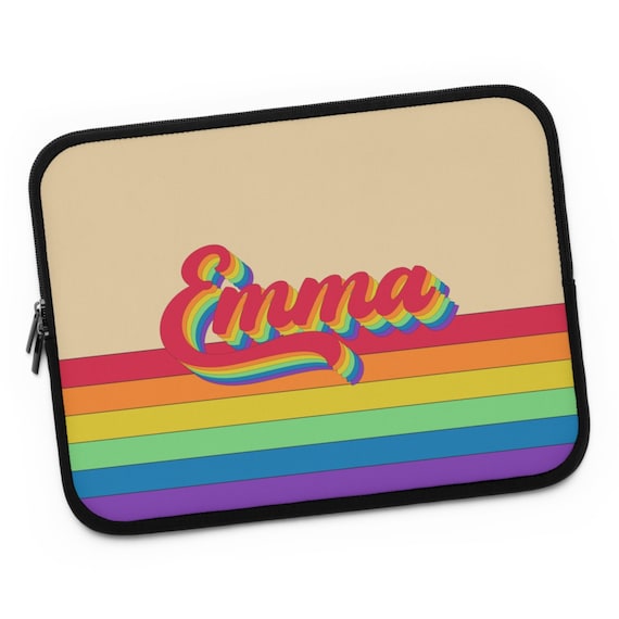 Custom Name Retro LGBTQ Rainbow Pride Laptop Sleeve 13 Inch - Etsy