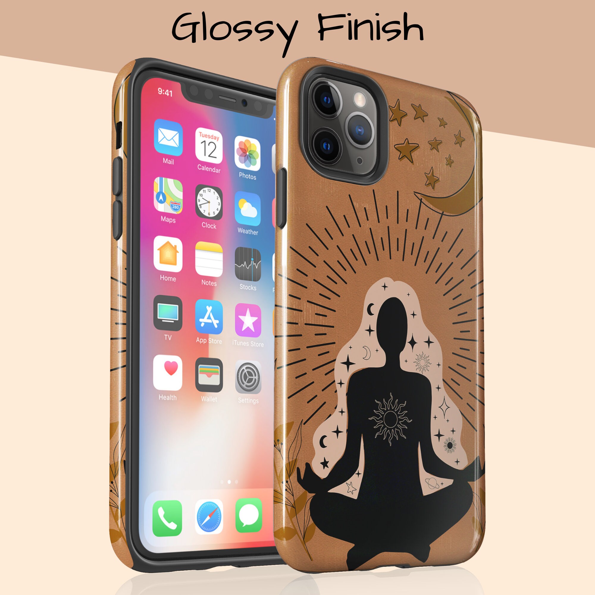 Boho Aesthetic Celestial Moon Mystical Yoga iPhone 17 Air Case, iPhone ...