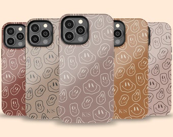 Pink Distorted Smiley Face Phone Case - Etsy