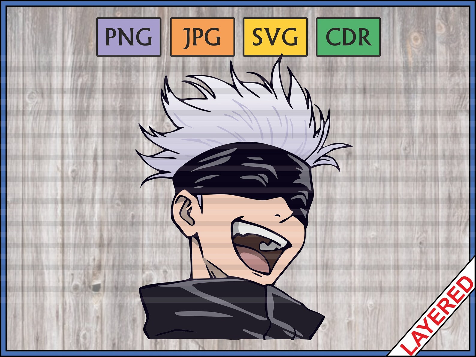 Jujutsu Kaisen Satoru Gojo Layered Instant Download Perfect | Etsy