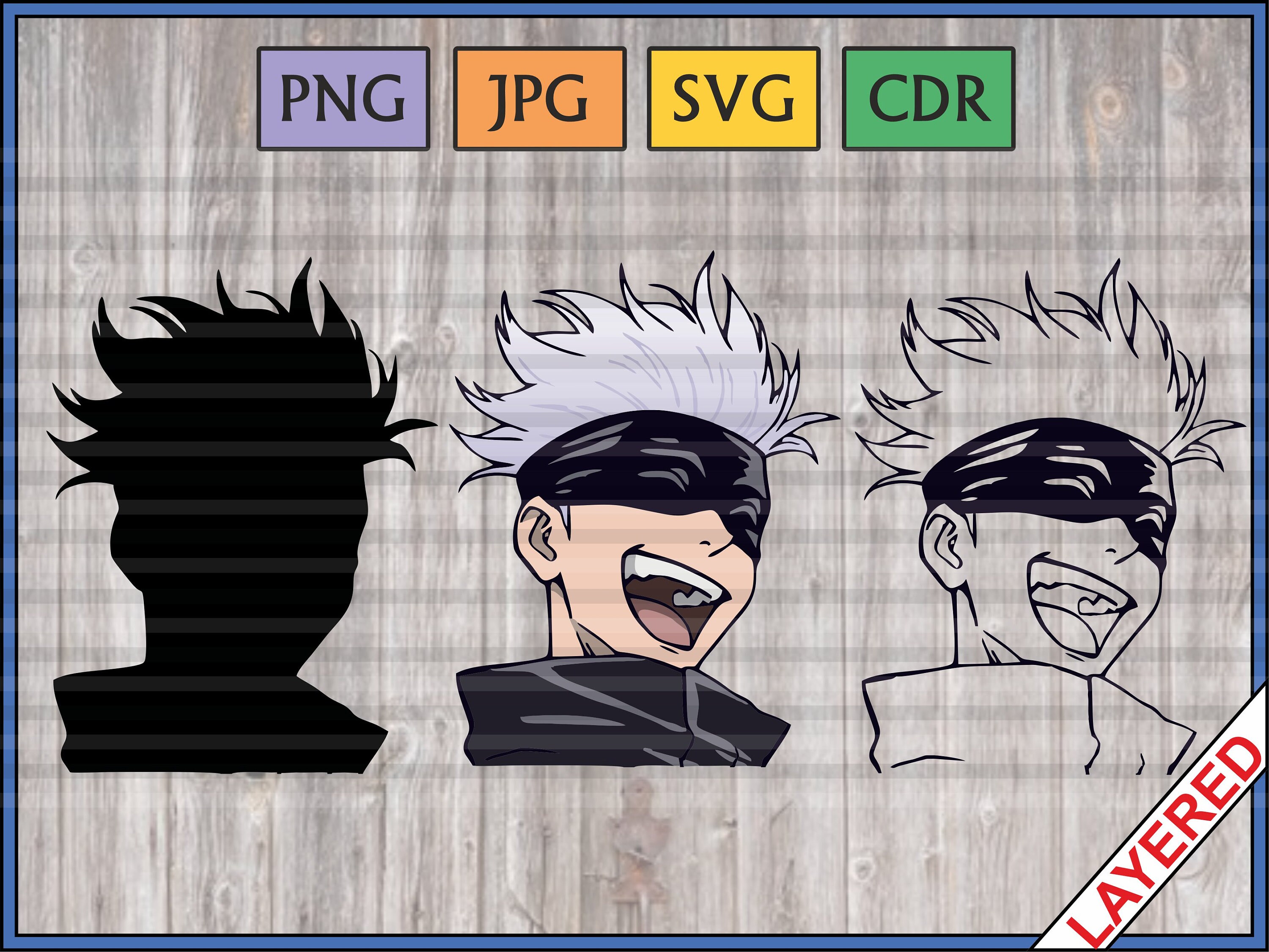 Jujutsu Kaisen Satoru Gojo Layered Instant Download Perfect | Etsy