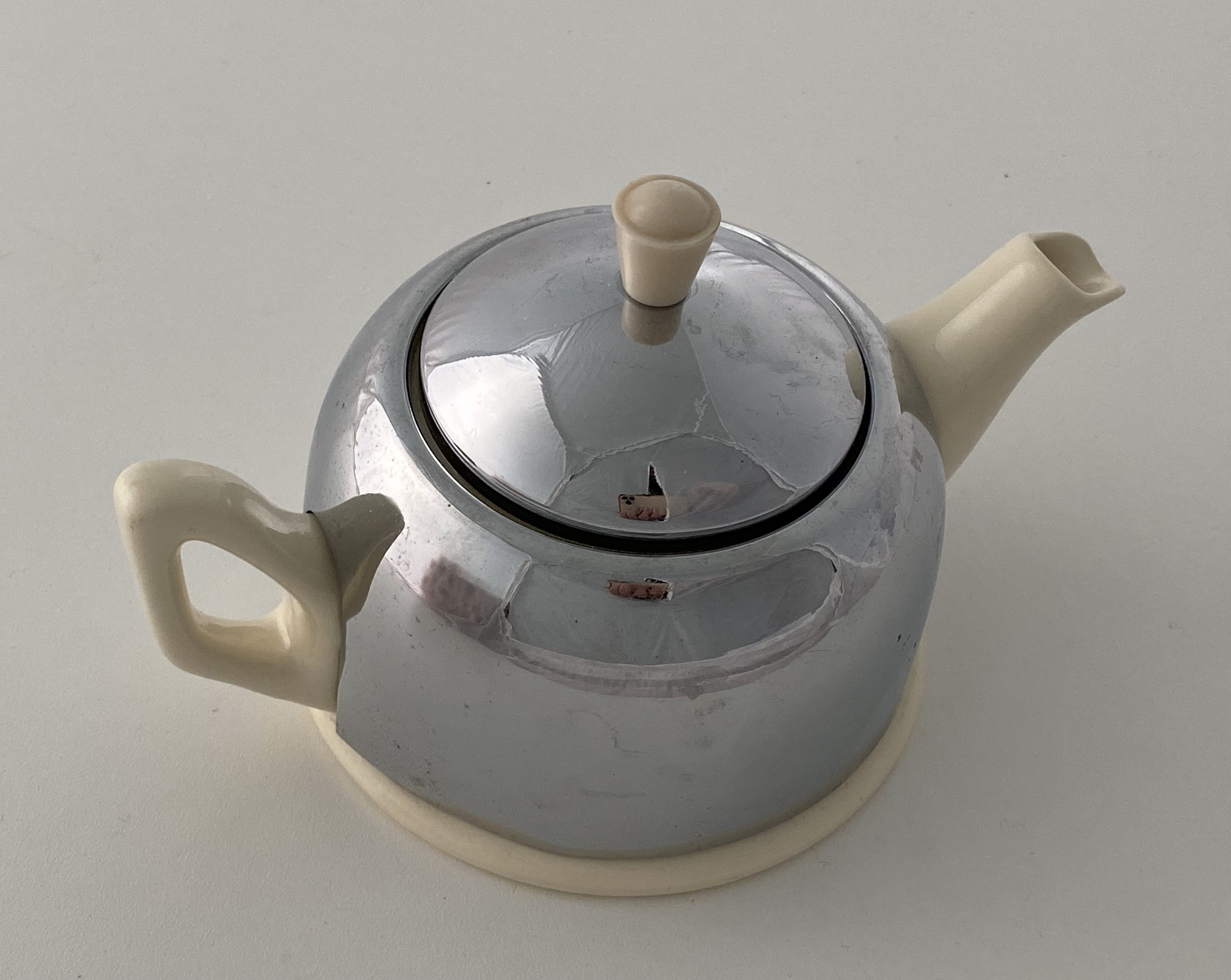 1949 Insulated Tea Pot With Chrome Over Ceramic Made in - Etsy