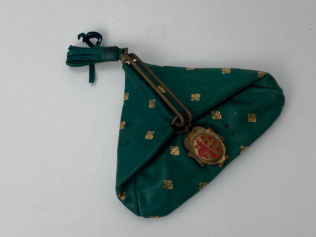 Fiocchi Firenze Italian Leather Coin Purse Green With Gold - Etsy