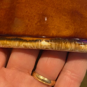 Nut Bowl Set With MCM Classic Hull Brown Drip Glaze Oval Bowl, Wooden ...