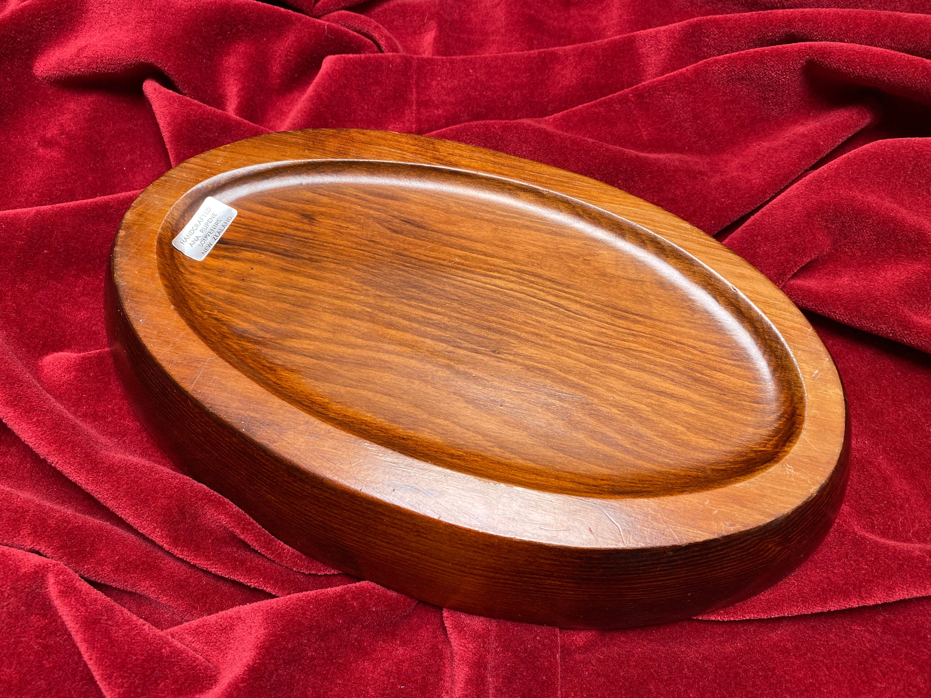 Hand Carved New Zealand Maori Wood Bowl With Paua abalone Shell Inlay ...