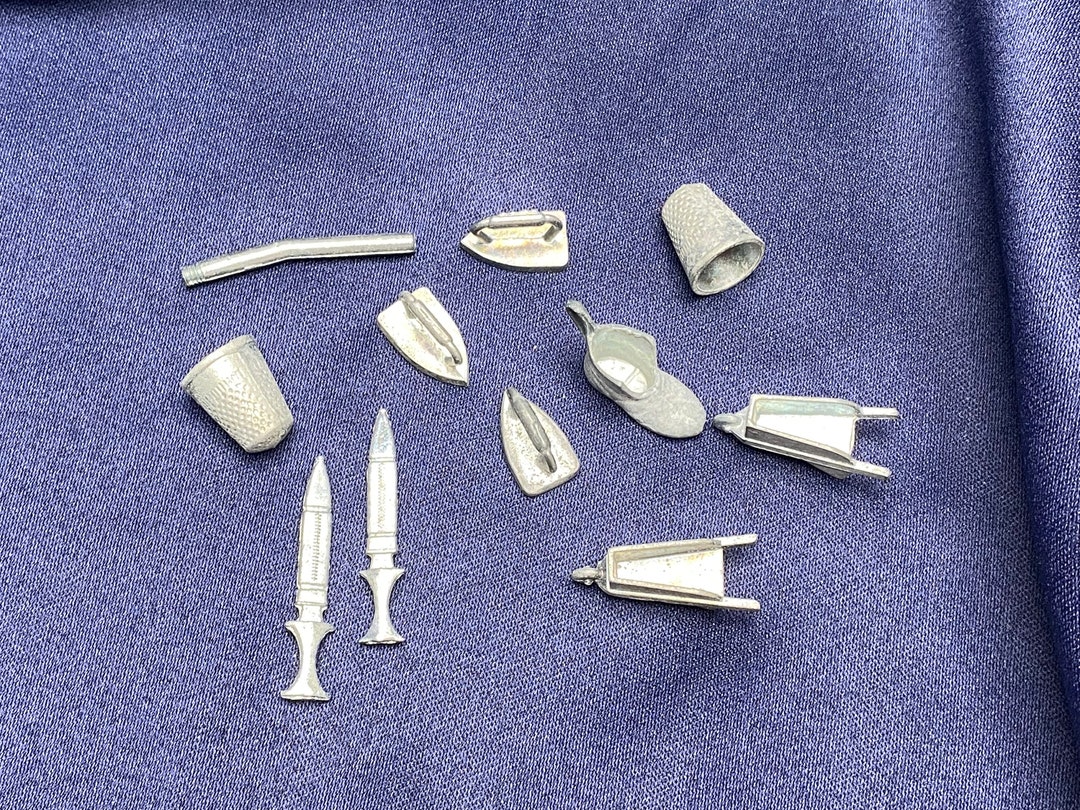 11 Vintage Metal Monopoly and Clue Game Pieces, Mixed Age, Old Boot ...