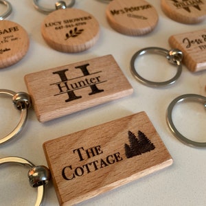 Wooden Engraved Keychain, Personalized Special Gift Key Chain, Small ...