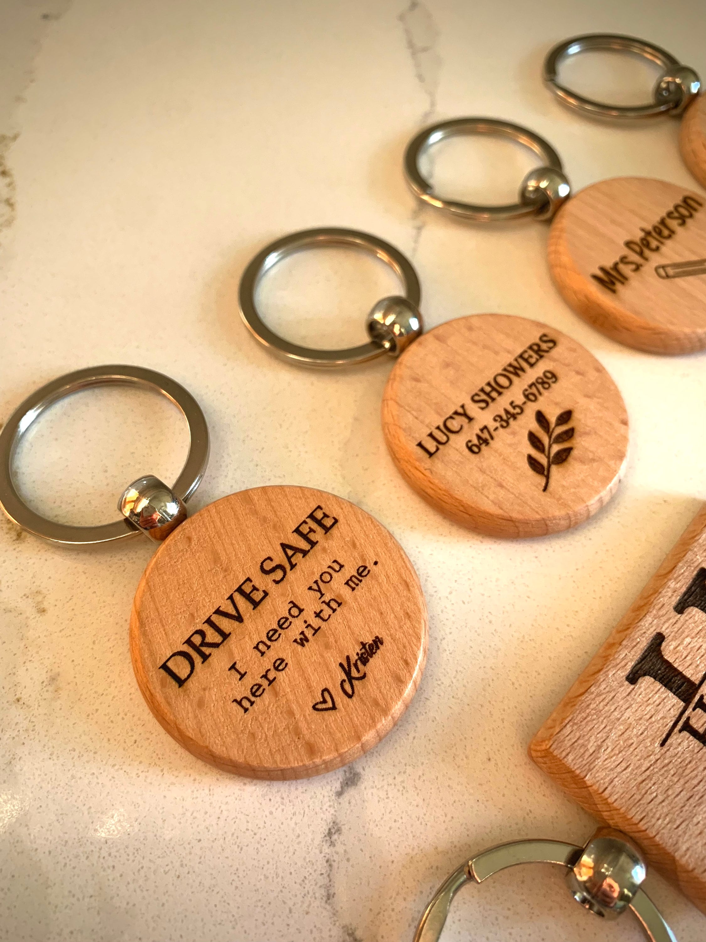 Wooden Engraved Keychain, Personalized Special Gift Key Chain, Small ...
