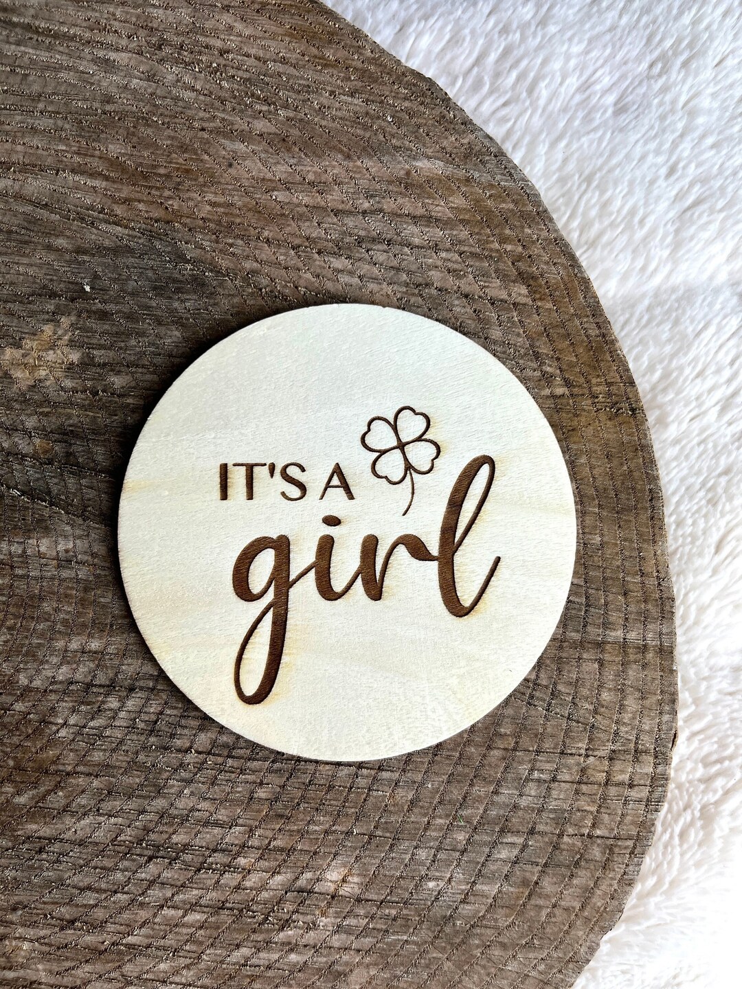 Wooden Baby Disk, It's a Girl Baby Reveal Photo Prop, It's a Boy Wooden ...