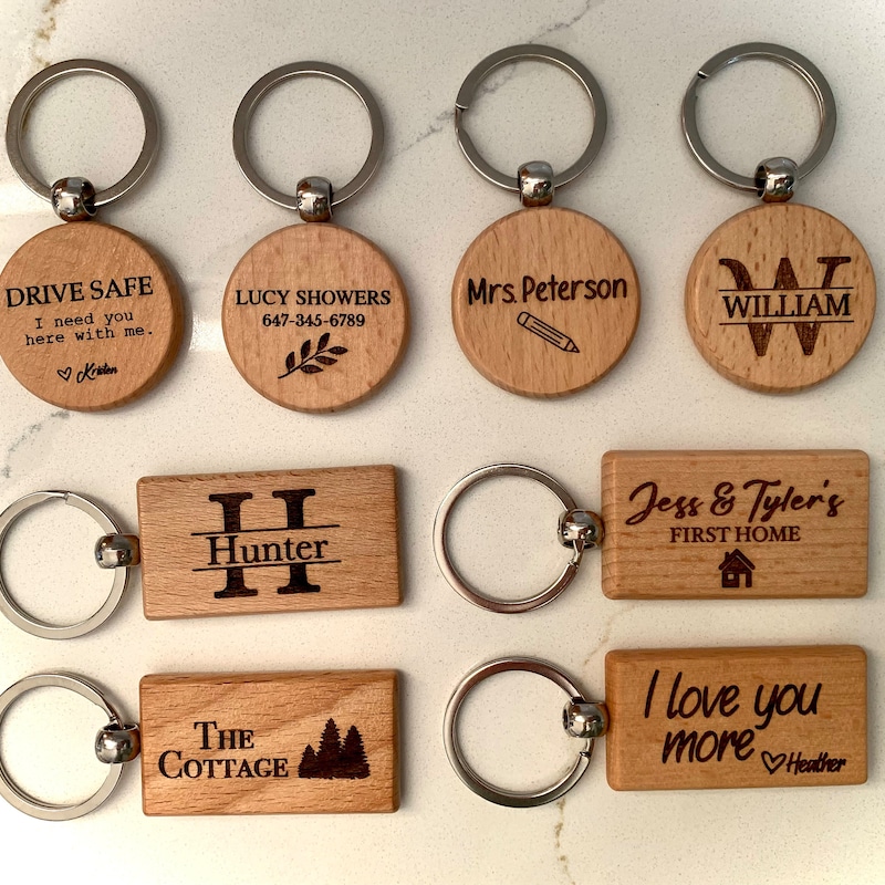 Wooden Key Chain - Etsy
