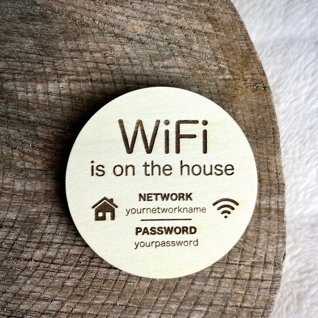 Custom Wooden Wifi Magnet, Wifi Password Sign, Airbnb Personalized Wifi ...