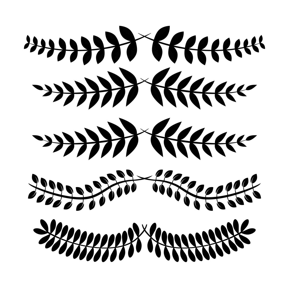 Leaf dividers svg leaves dividers svg cricut leaf svg | Etsy