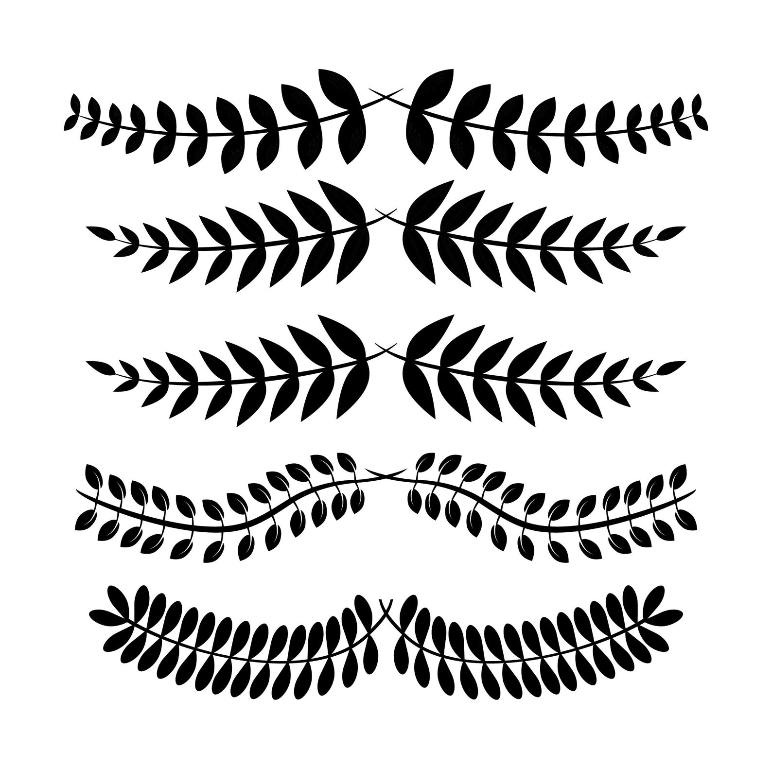 Leaf Dividers Svg, Leaves Dividers Svg, Cricut Leaf Svg, Vector Leaf ...