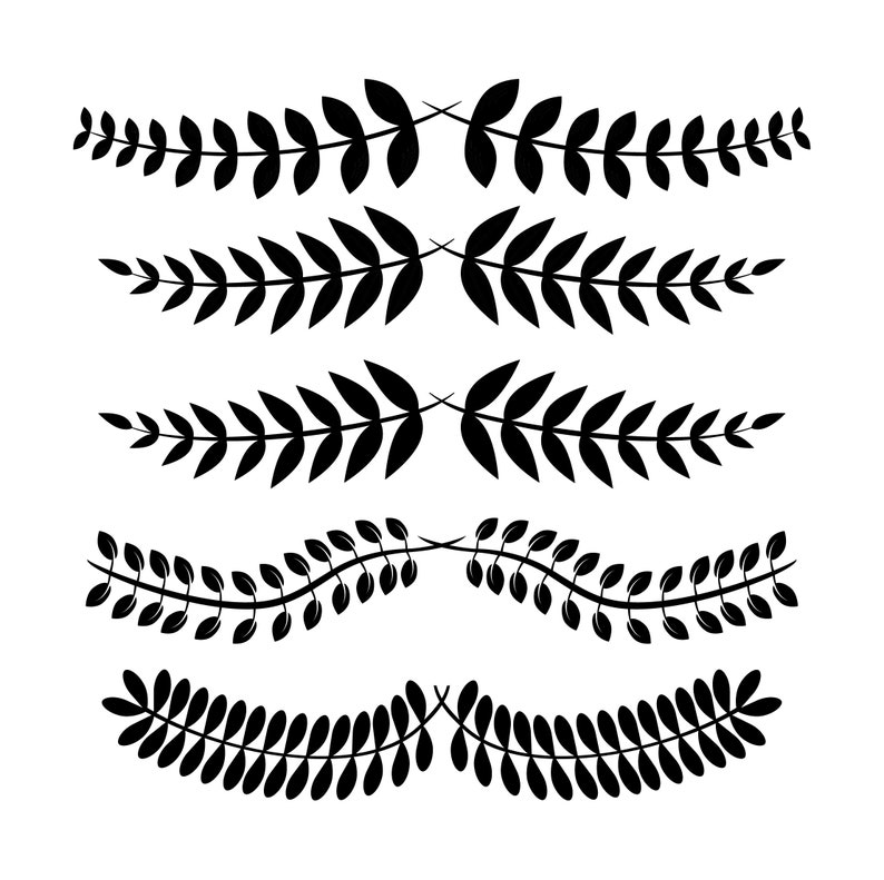 Leaf Dividers Svg, Leaves Dividers Svg, Cricut Leaf Svg, Vector Leaf ...