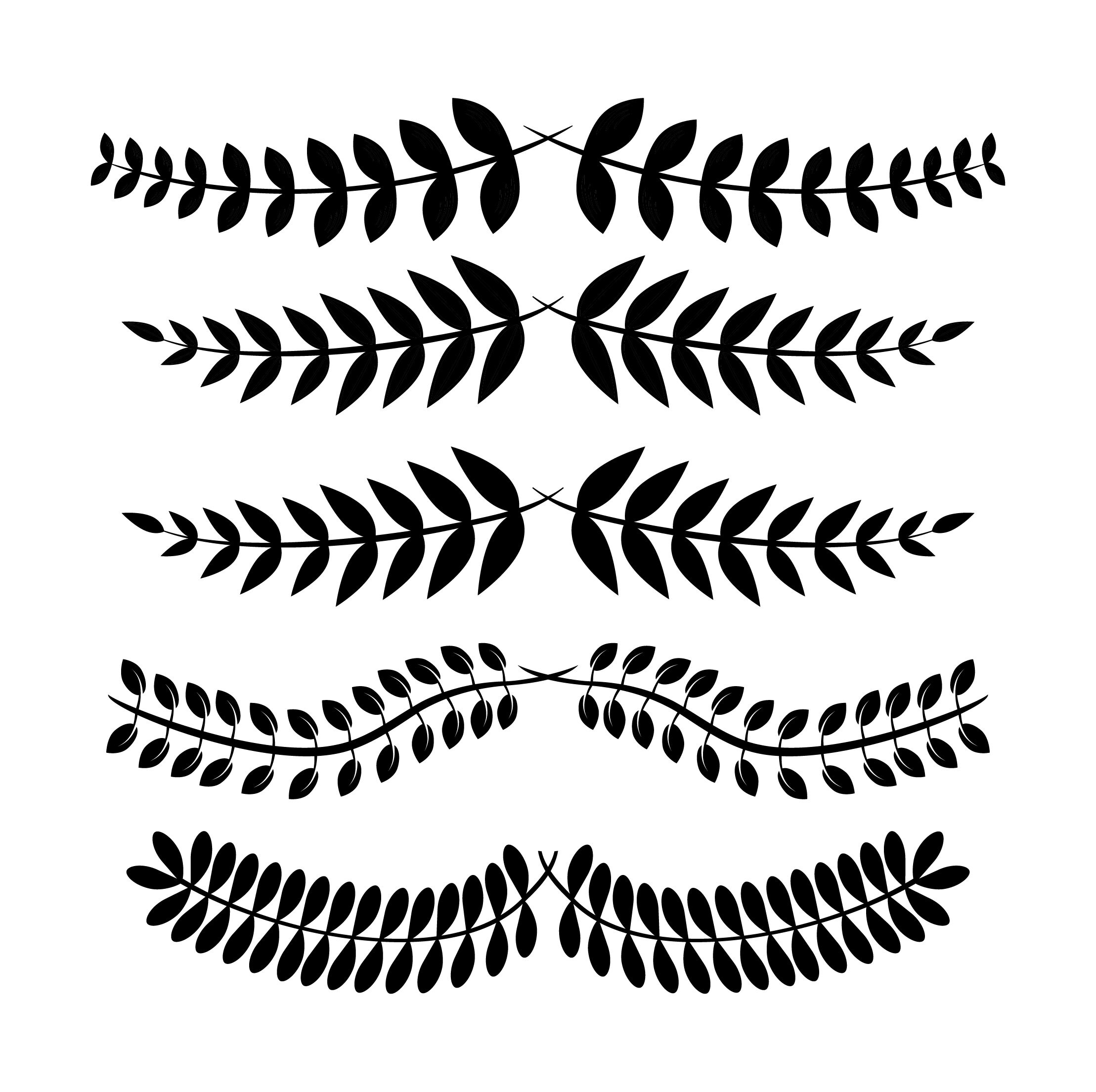 Leaf dividers svg leaves dividers svg cricut leaf svg | Etsy