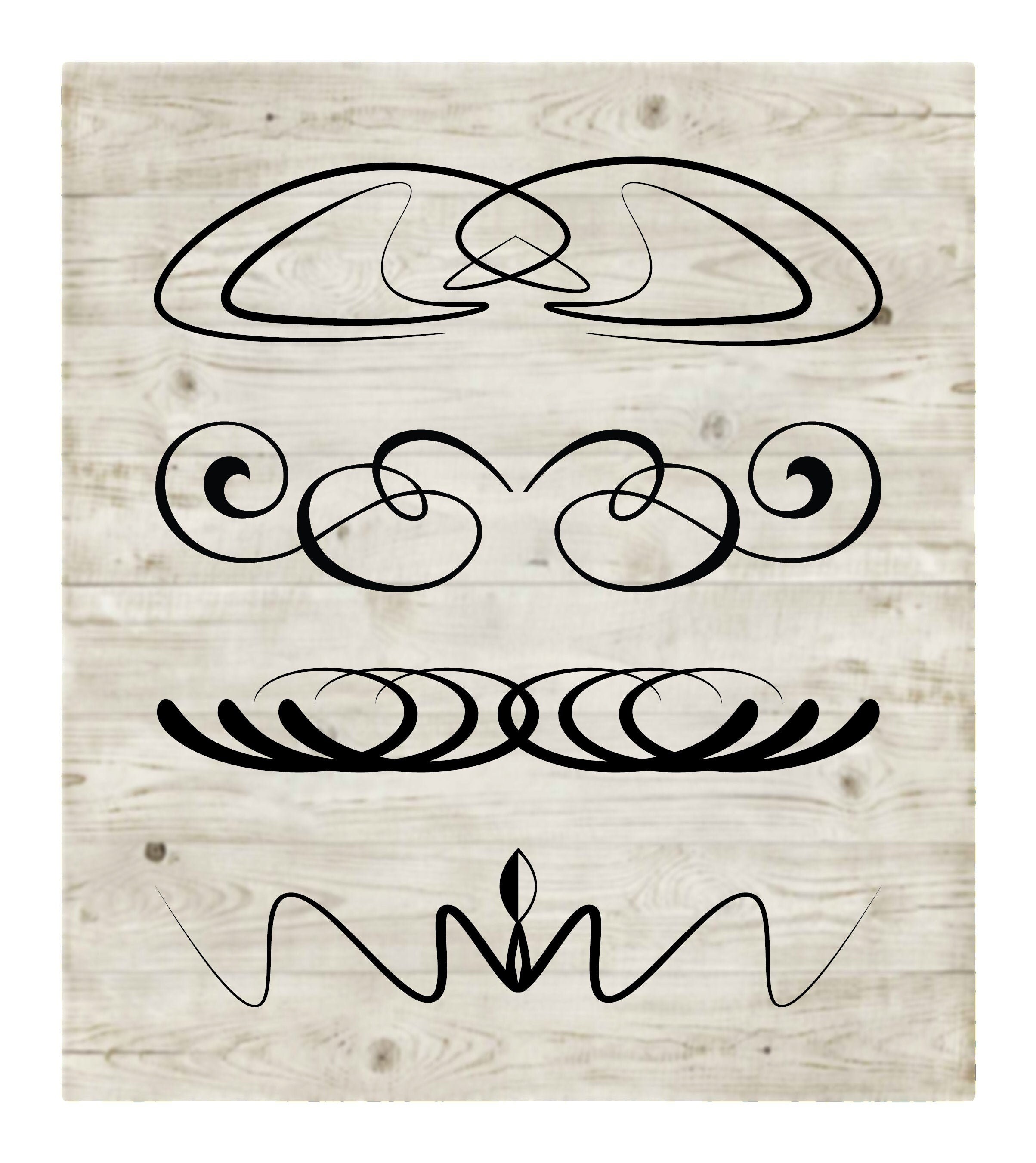 Swirl Line Art Silhouette Svg, Line Art Svg, Swirls Svg, Cut File ...