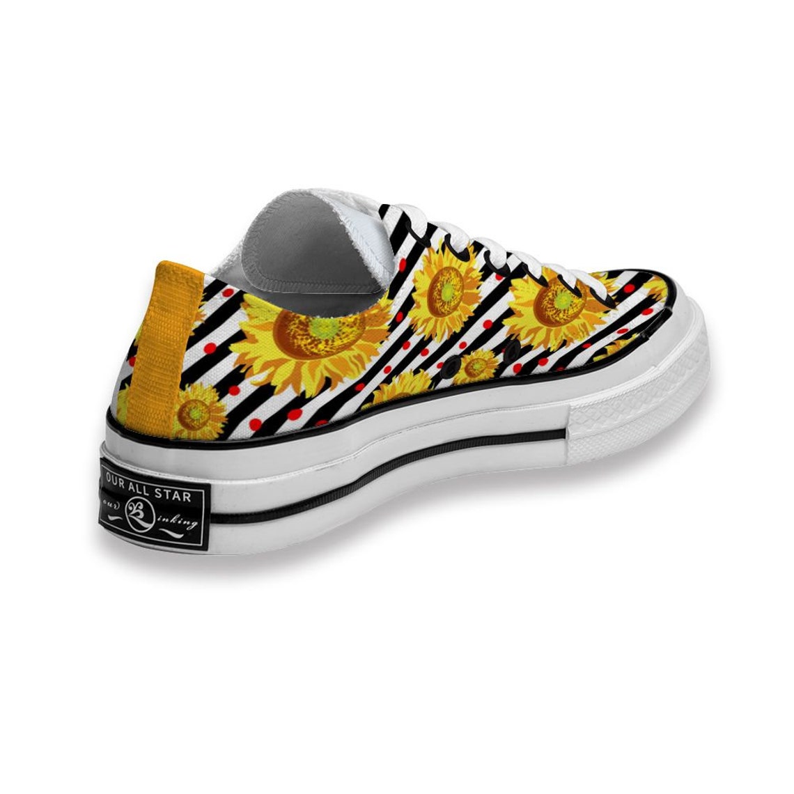 Beautiful Sunflower in Stripe Converse Custom Shoes - Etsy