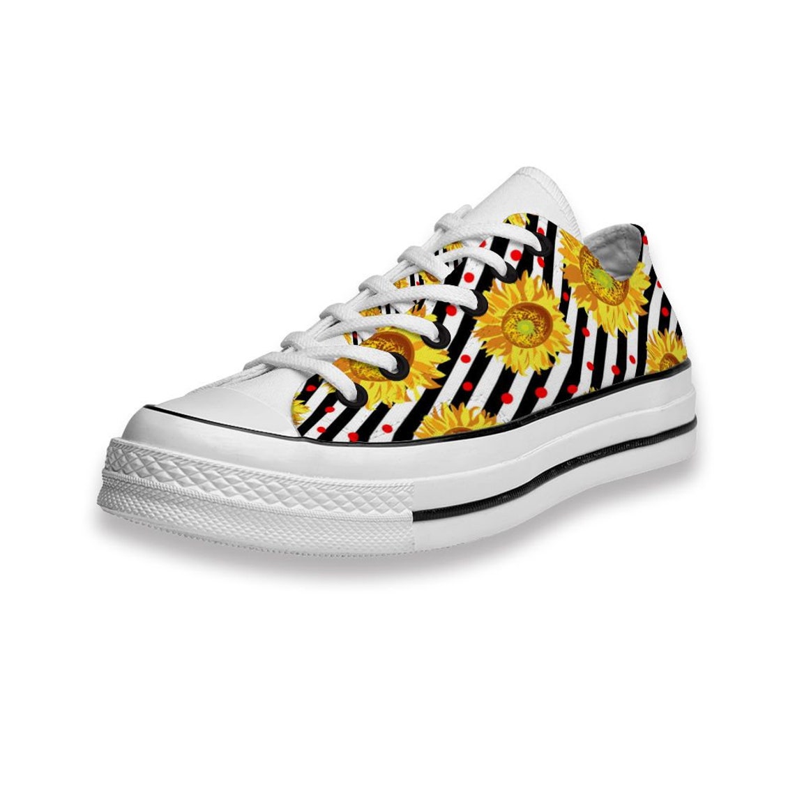 Beautiful Sunflower in Stripe Converse Custom Shoes - Etsy