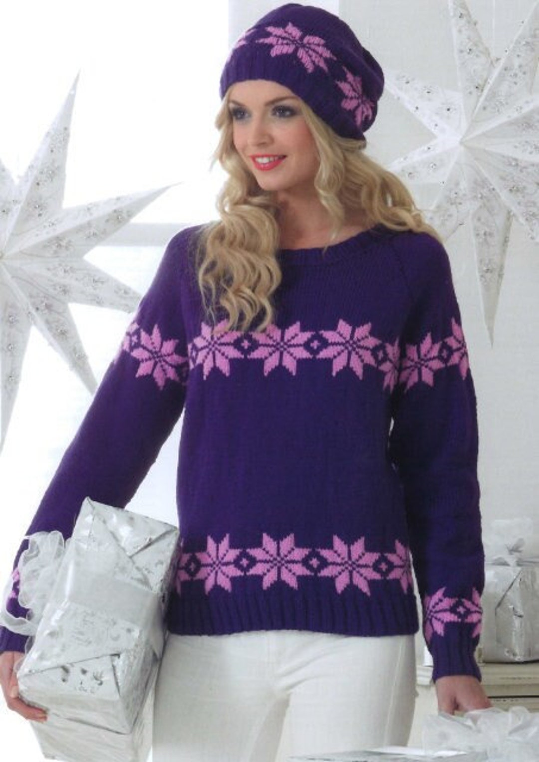 Knitting Pattern Winter Wonderland Nordic Pattern Sweater & - Etsy