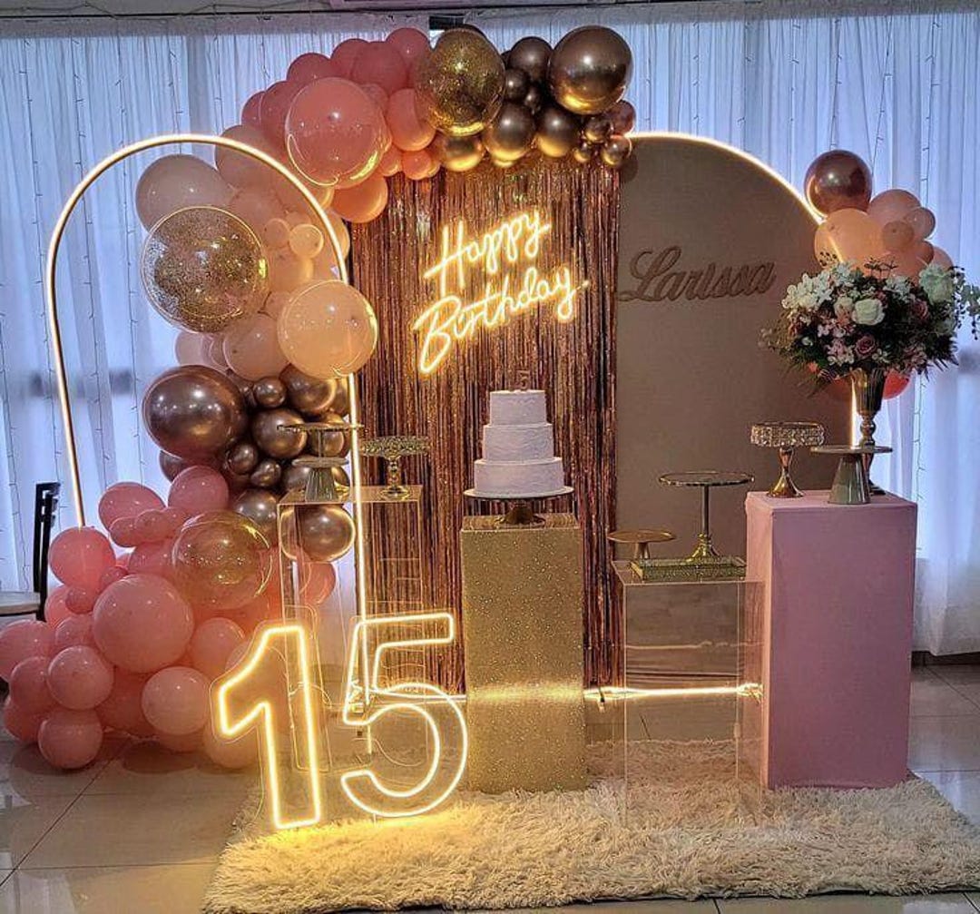 Custom LED Neon Sign for Birthday | Name & Age Light up Sign | Party ...
