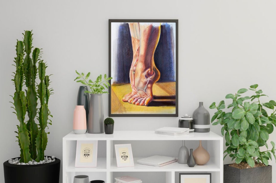 Pastel Foot Drawing, Academic Drawing With Dry Pastels, Perfect Gift ...