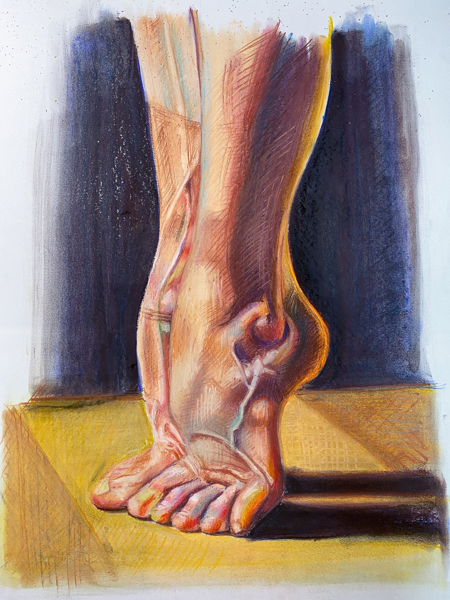 Pastel Foot Drawing, Academic Drawing With Dry Pastels, Perfect Gift ...