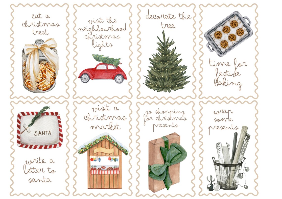 32 Advent Calendar Activity Cards Printable, Christmas Countdown ...