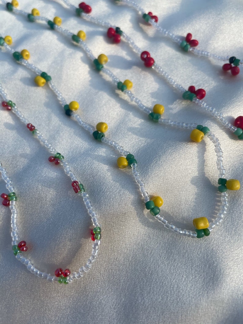 Beaded Cherry/lemon Bracelet - Etsy