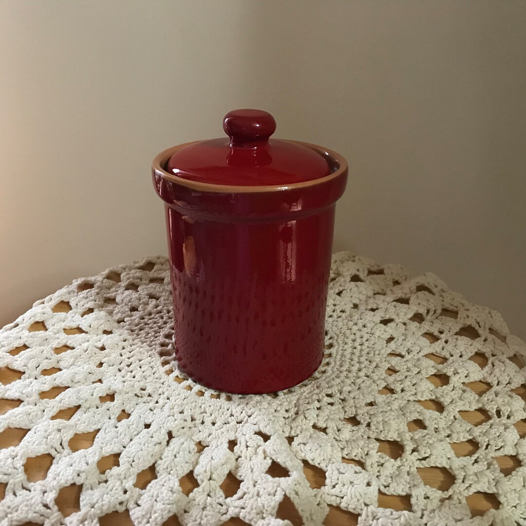 Mini Red Crock /small Pottery Crock/ Red Stoneware Crock - Etsy