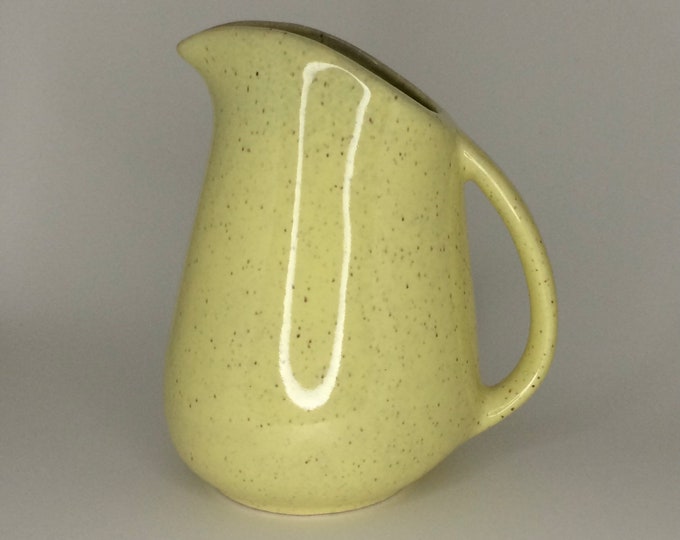 Yellow Crockery Pitcher / Speckled Yellow Stoneware Pitcher for Cream ...