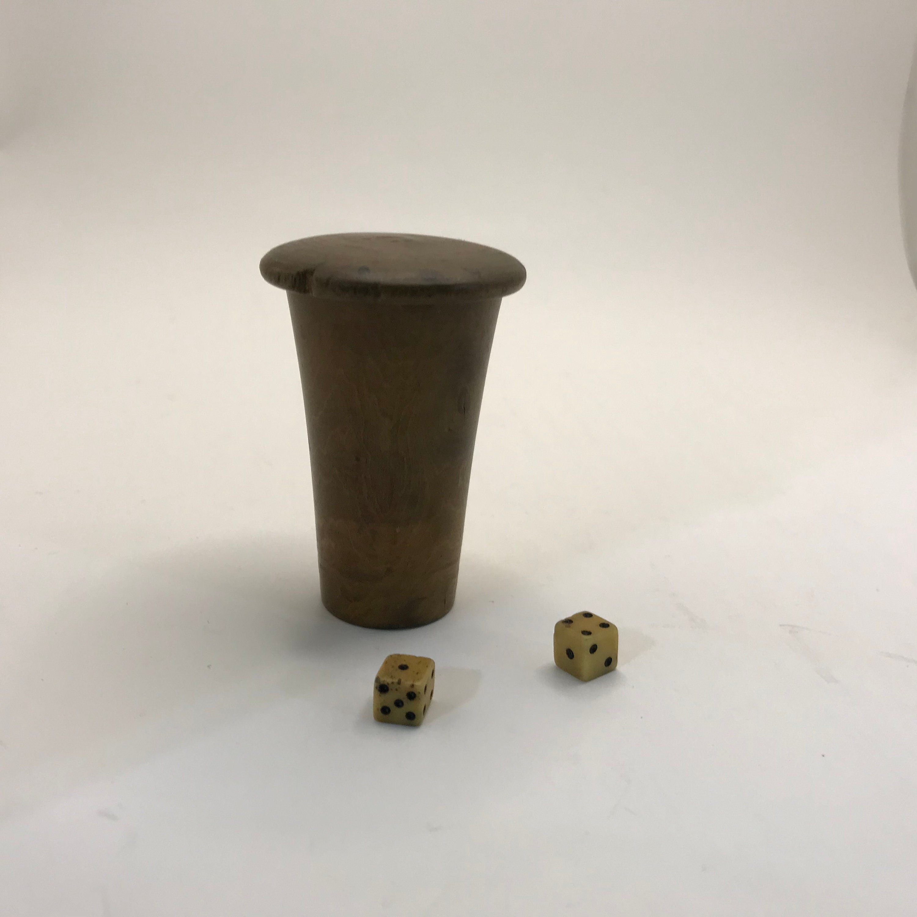 Antique Dice Shaker From Late 1800s With 2 Carved Bone Dice-miniature ...