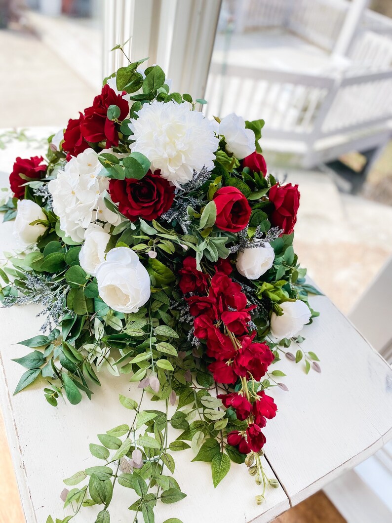 Cemetery Flowers / Red Cemetery Decorations / Headstone - Etsy