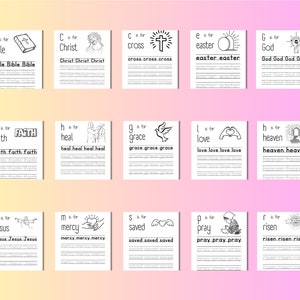 Printable Handwriting Practice Worksheet for Kids, Christian Words ...