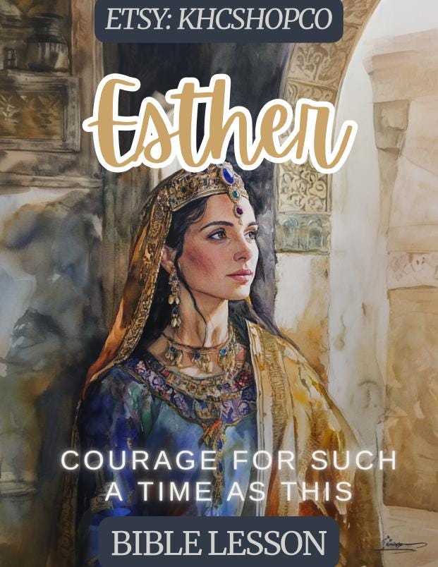Printable Esther Bible Lesson for Christian Bible Study, Sunday School ...