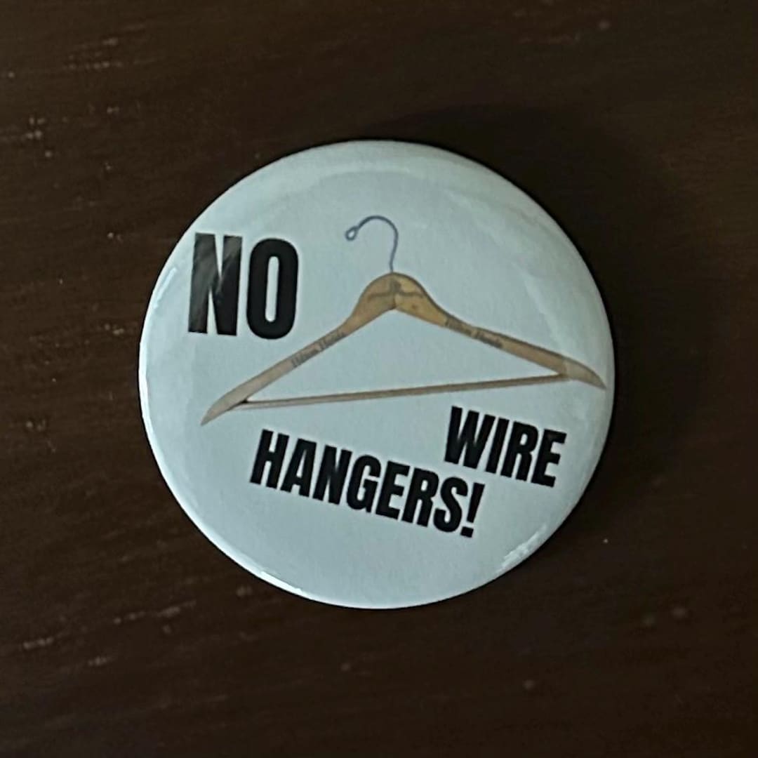 HANDMADE 'no Wire Hangers' Vintage Wood Hanger Button Pin 2.25" - Etsy