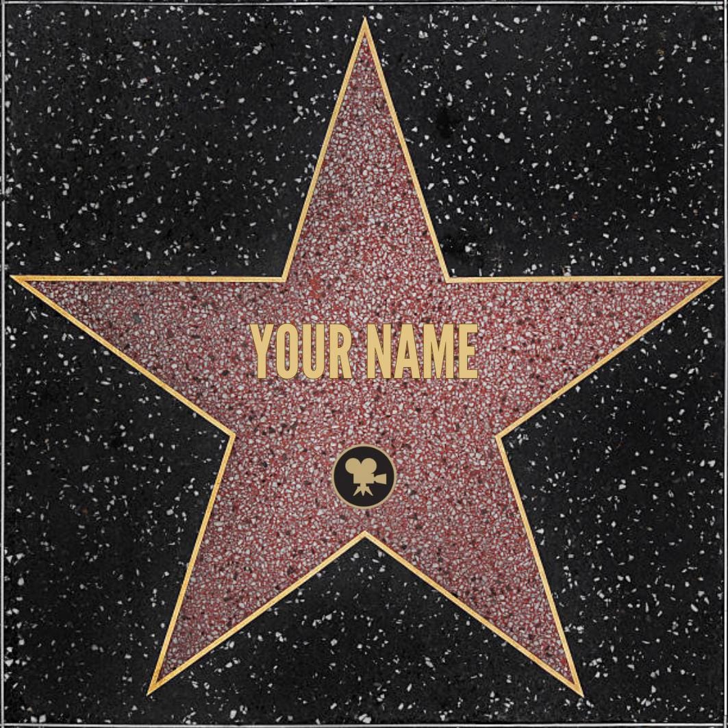 Hollywood Star Walk of Fame Personalized Acrylic Ornament 3x3 | Movie ...