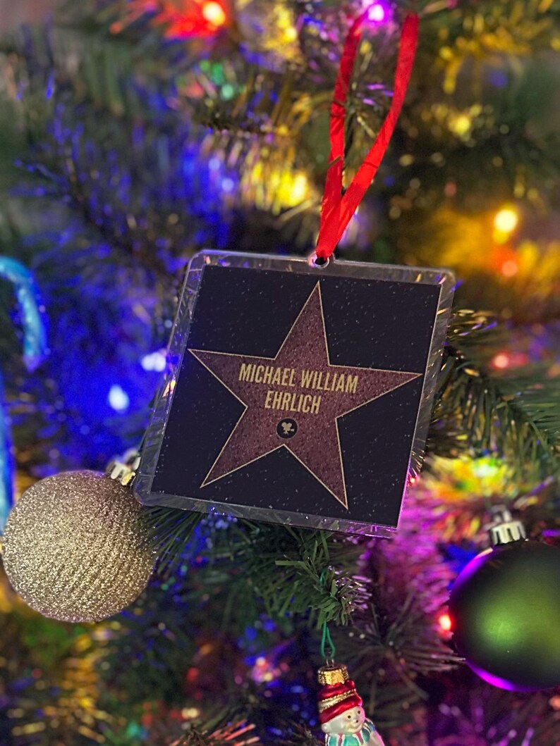 Hollywood Star Walk of Fame Personalized Acrylic Ornament 3x3 | Movie ...