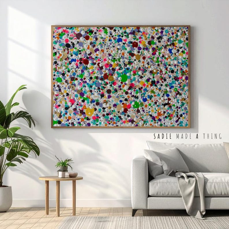 Confetti Abstract Art, Original Handmade Canvas Painting, Colorful ...