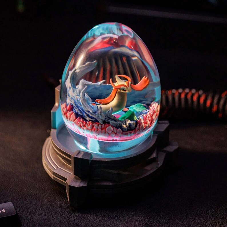 Pokemon Milotic Resin Egg Lamp LED Night Light Handmade Water Type ...