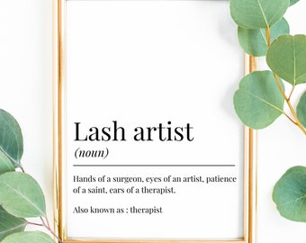 Lash Artist Definition Print Poster - Etsy