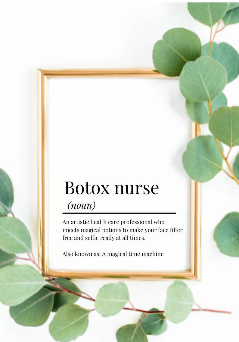 Botox Nurse Definition Print - Salon Decor - Aesthetician Print ...