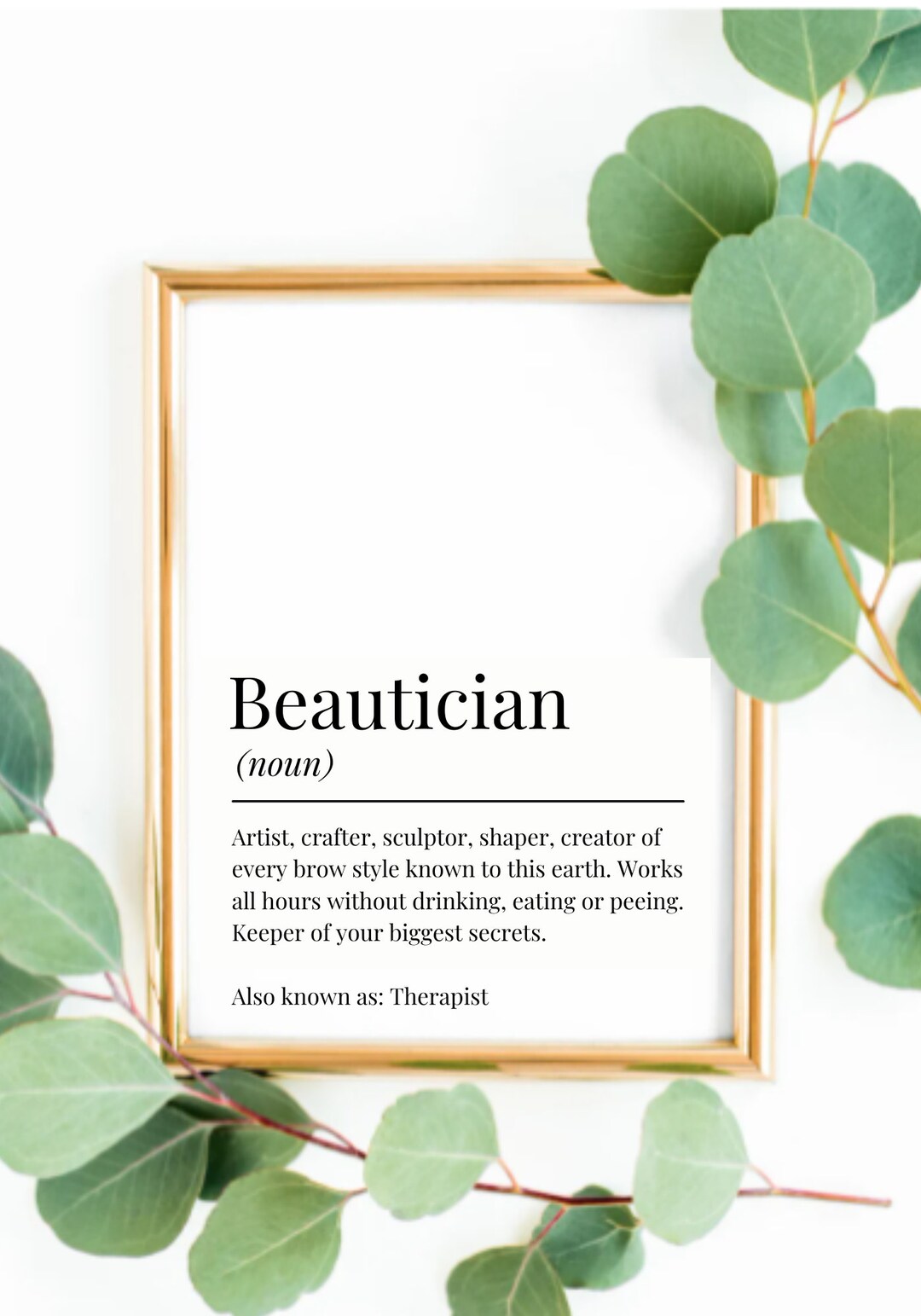 Beautician Definition Print, Beautician Print, Salon Wall Art - Beauty ...