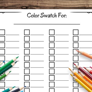 PRINTABLE Blank Color Chart 72 Color Swatch Page for Gel Pens, Markers ...