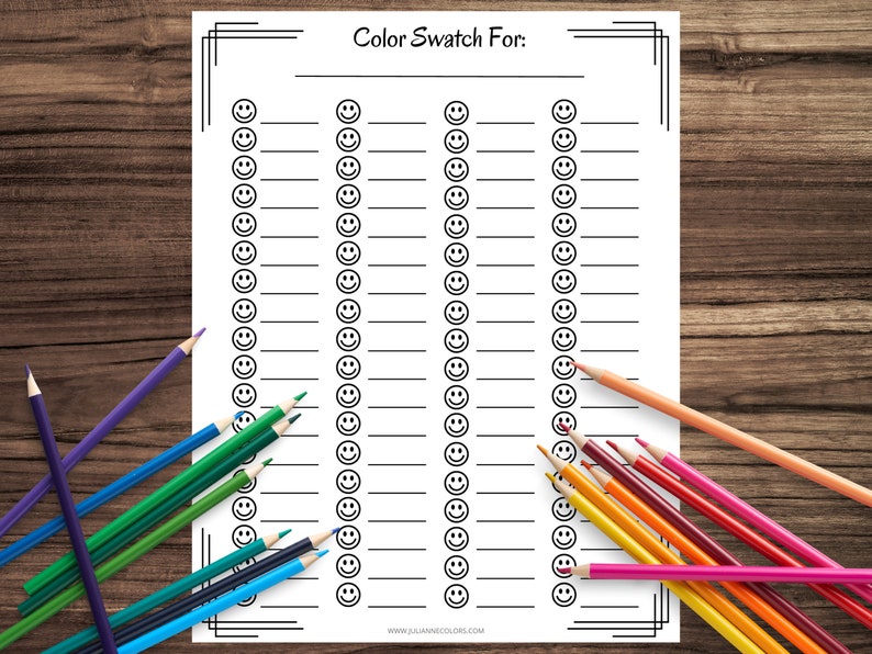 PRINTABLE Blank Color Chart - 72 Color Swatch Page for Gel Pens ...