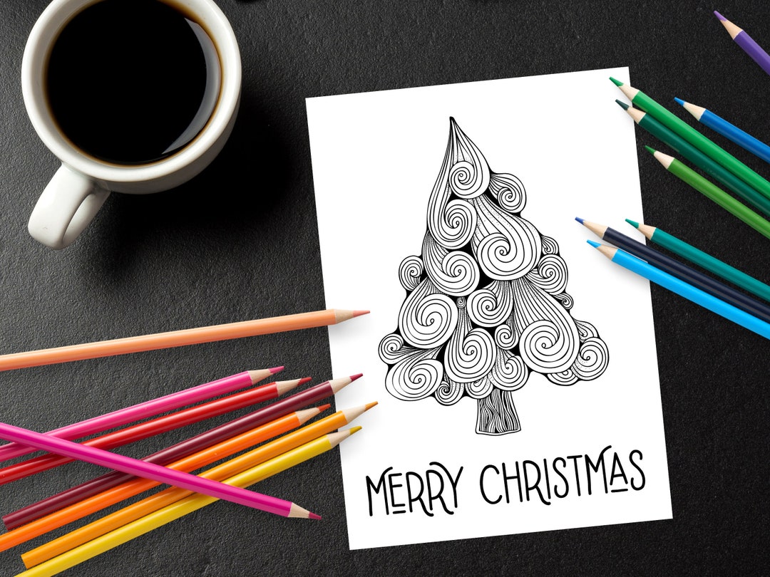 Blank Christmas Card for Coloring Color Your Own Christmas Card Diy ...