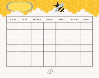 Bee Blank Calendar - Etsy