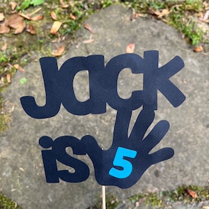 Fifth Birthday Cake Topper, Hi Five Cake Topper, Kids Birthday Topper ...