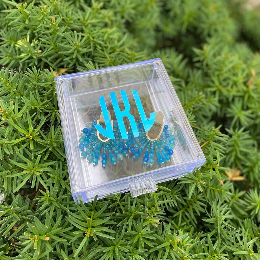 Monogram Jewelry Box, Holographic Jewelry Box, Acrylic Jewelry Box ...