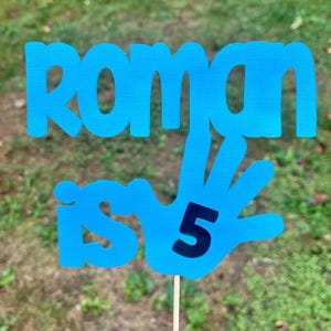 Fifth Birthday Cake Topper, Hi Five Cake Topper, Kids Birthday Topper ...