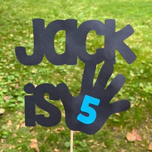 Fifth Birthday Cake Topper, Hi Five Cake Topper, Kids Birthday Topper ...